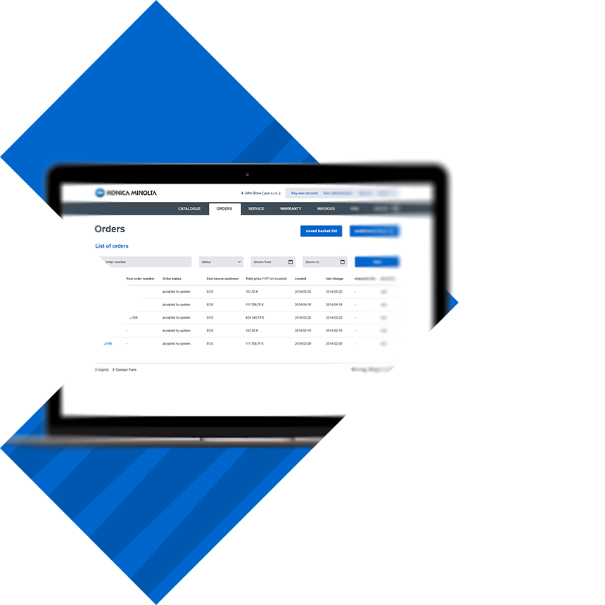 Portál Konica Minolta s integrací na dvě ERP | PUXdesign
